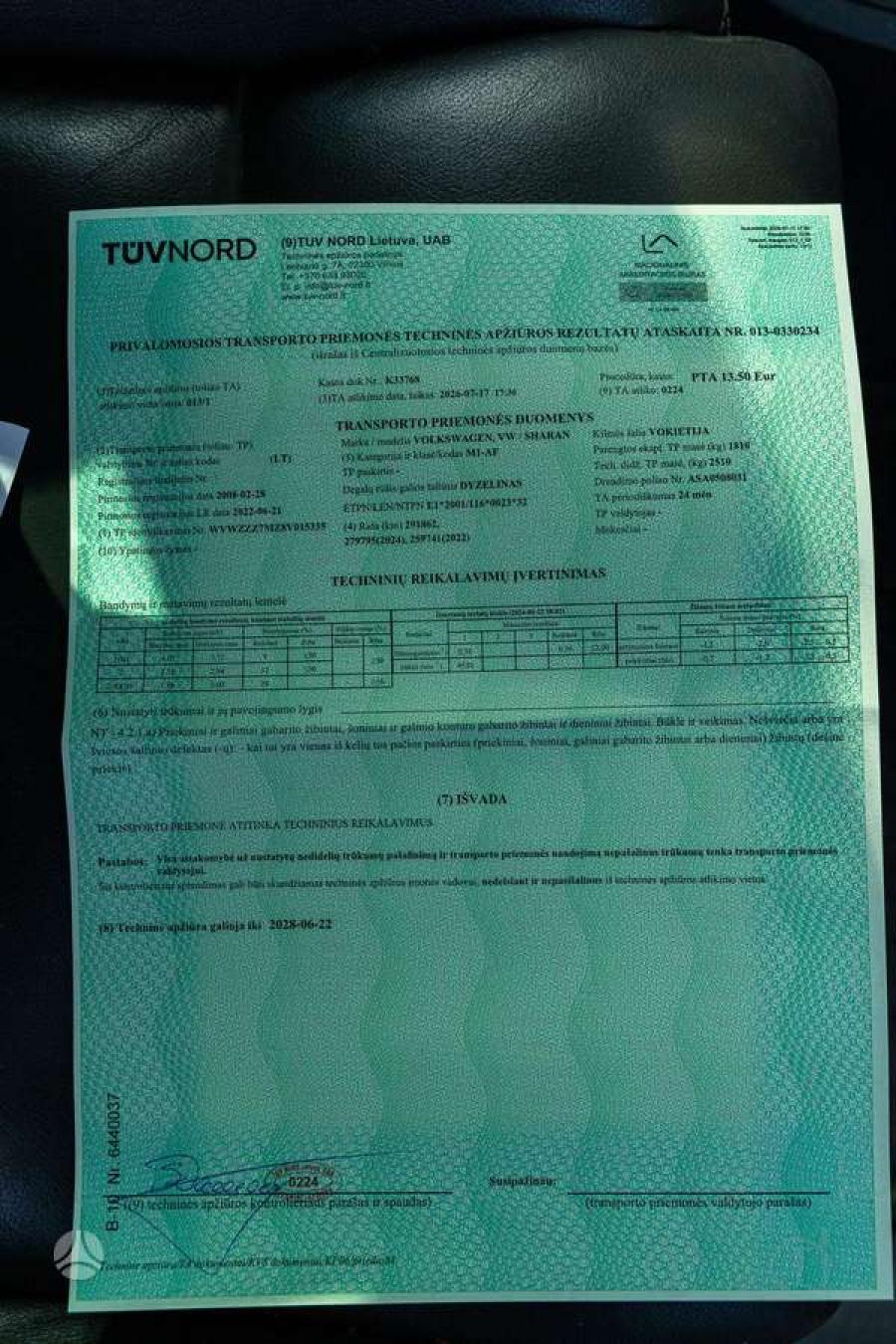 Черный Фольксваген Шаран 2008 в Укмерге, объемом двигателя 1.97 л и пробегом 292 тыс. км за 3300 €, фото 44 на AUTOMOTO.COM.LV