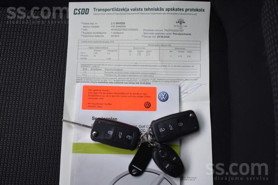 Black Volkswagen Sharan 2011 in Talsi, with an engine capacity of 1.40 L and mileage of 241 thousand km for 7700 €, photo 23 on AUTOMOTO.COM.LV