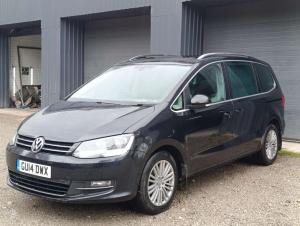 Melns Volkswagen Sharan 2014 Viļņa, ar dzinēja tilpumu 1.97 L un nobraukumu 400 tūkst. km par 3150 €, foto  vietnē AUTOMOTO.COM.LV