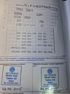 Melns Volkswagen Sharan 2015 Tallina, ar dzinēja tilpumu 2.00 L un nobraukumu 290 tūkst. km par 8999 €, foto 16 vietnē AUTOMOTO.COM.LV