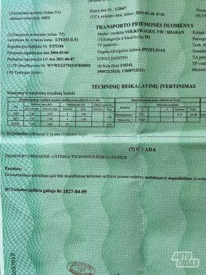 Zils Volkswagen Sharan 2005 Viļņa, ar dzinēja tilpumu 1.90 L un nobraukumu 224 tūkst. km par 2500 €, foto 22 vietnē AUTOMOTO.COM.LV