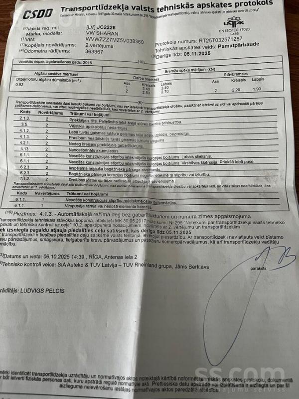 Grey Volkswagen Sharan 2005 in Riga, with an engine capacity of 1.90 L and mileage of 363 thousand km for 800 €, photo 2 on AUTOMOTO.COM.LV