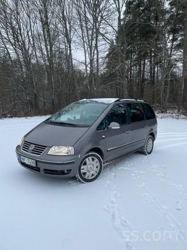 Grey Volkswagen Sharan 2007 in Madona, with an engine capacity of 1.90 L and mileage of 487 thousand km for 1200 €, photo 1 on AUTOMOTO.COM.LV