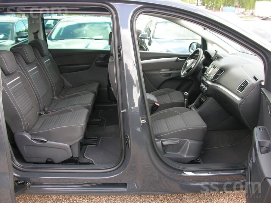 Grey Volkswagen Sharan 2015 in Riga, with an engine capacity of 2.00 L and mileage of 235 thousand km for 9650 €, photo 8 on AUTOMOTO.COM.LV