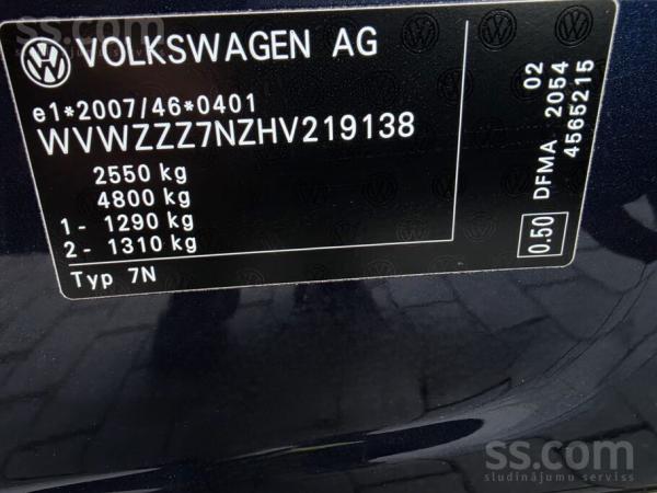 Volkswagen Sharan 2017 Jelgava, ar dzinēja tilpumu 2.00 L un nobraukumu 273 tūkst. km par 13400 €, foto 9 vietnē AUTOMOTO.COM.LV
