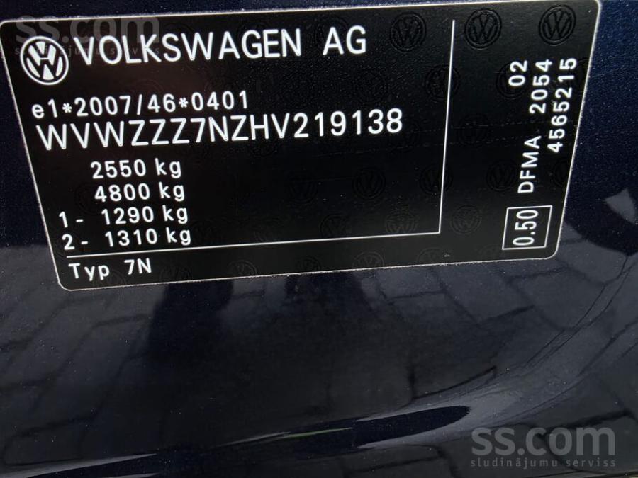 Volkswagen Sharan 2017 Jelgava, ar dzinēja tilpumu 2.00 L un nobraukumu 273 tūkst. km par 13400 €, foto 9 vietnē AUTOMOTO.COM.LV