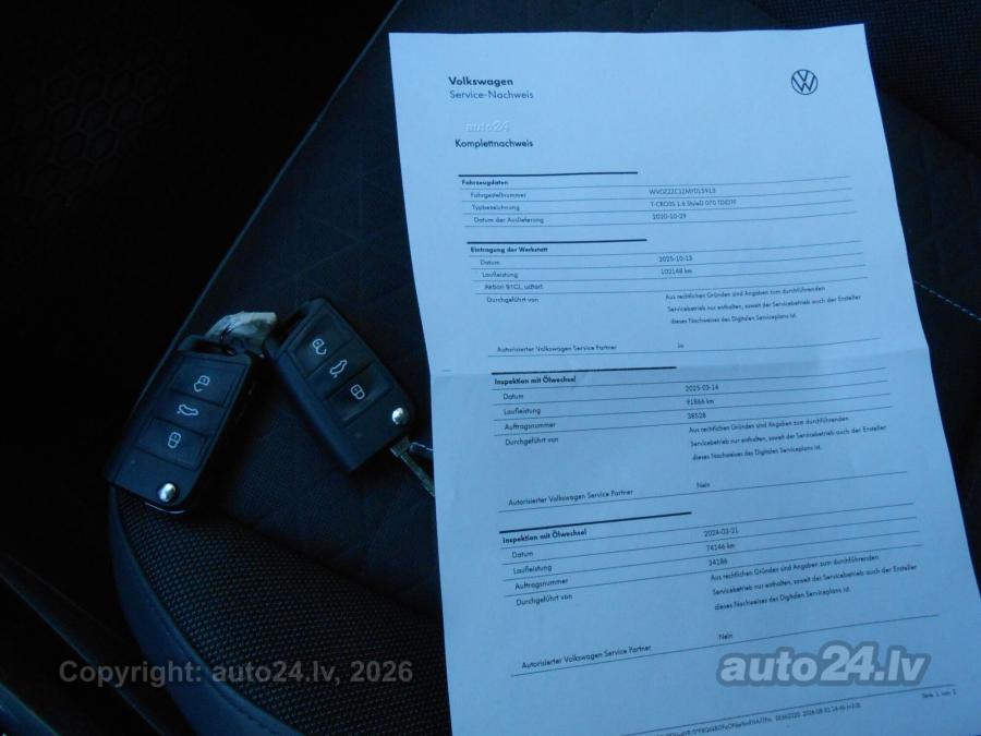 Black Volkswagen T-Cross 2020 in Viljandi, with an engine capacity of 1.60 L and mileage of 117 thousand km for 15990 €, photo 17 on AUTOMOTO.COM.LV