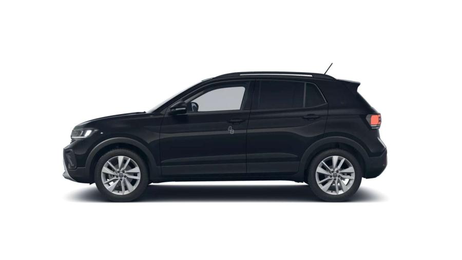 Black Volkswagen T-Cross 2025 in Kaunas, with an engine capacity of 1.00 L and mileage of 16 thousand km for 23689 €, photo 5 on AUTOMOTO.COM.LV
