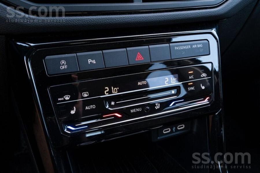 Black Volkswagen T-Cross 2025 in Riga, with an engine capacity of 1.00 L and mileage of 30 thousand km for 22900 €, photo 19 on AUTOMOTO.COM.LV