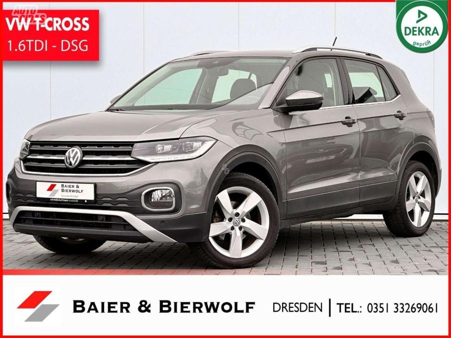Grey Volkswagen T-Cross 2020 in Kaunas, with an engine capacity of 1.60 L and mileage of 69 thousand km for 22390 €, photo 1 on AUTOMOTO.COM.LV