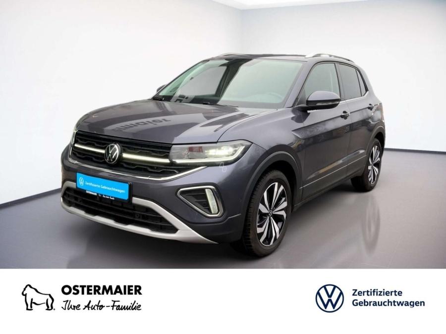 Grey Volkswagen T-Cross 2024 in Kaunas, with an engine capacity of 1.00 L and mileage of 12 thousand km for 26925 €, photo 1 on AUTOMOTO.COM.LV