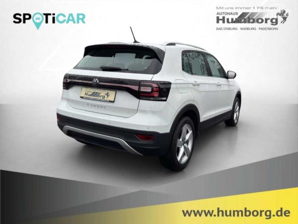 White Volkswagen T-Cross 2021 in Kaunas, with an engine capacity of 1.00 L and mileage of 44 thousand km for 22184 €, photo 5 on AUTOMOTO.COM.LV