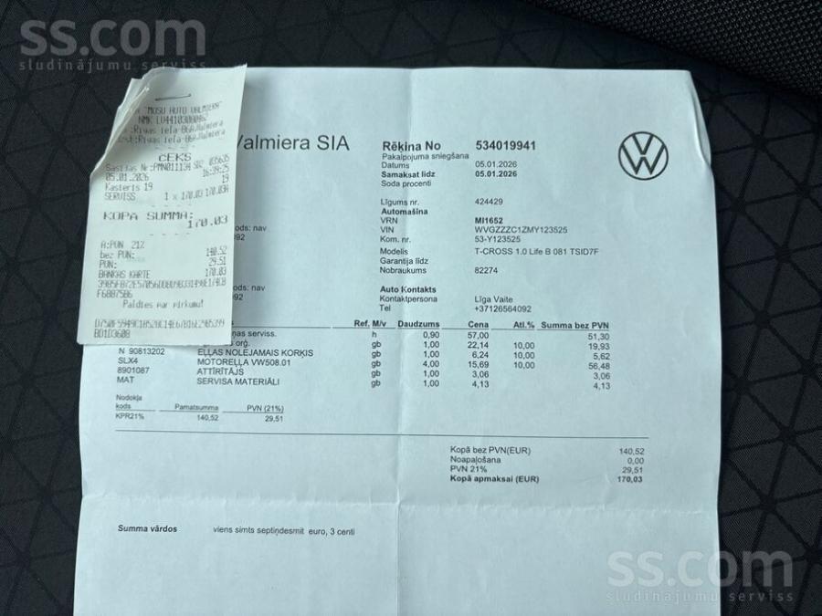 Белый Фольксваген T-Cross 2021 в Рига, объемом двигателя 1.00 л и пробегом 88 тыс. км за 14350 €, фото 24 на AUTOMOTO.COM.LV