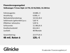 Balts Volkswagen T-Cross 2022 Kauņa, ar dzinēja tilpumu 1.00 L un nobraukumu 32 tūkst. km par 22276 €, foto 2 vietnē AUTOMOTO.COM.LV