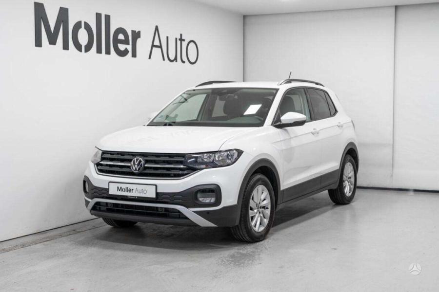 White Volkswagen T-Cross 2023 in Vilnius, with an engine capacity of 1.00 L and mileage of 21 thousand km for 18600 €, photo 1 on AUTOMOTO.COM.LV