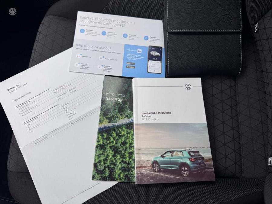 White Volkswagen T-Cross 2023 in Vilnius, with an engine capacity of 1.00 L and mileage of 86 thousand km for 16500 €, photo 24 on AUTOMOTO.COM.LV