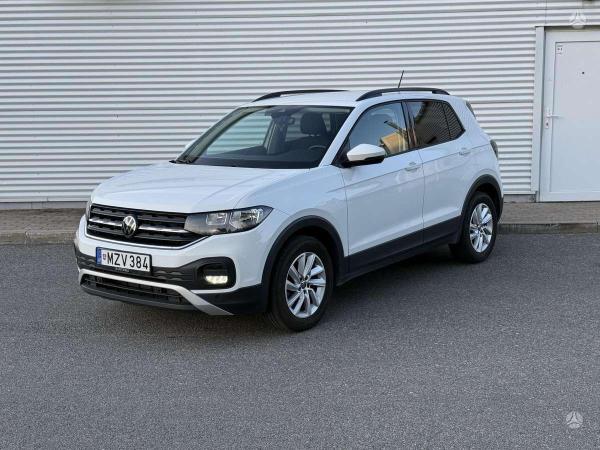 White Volkswagen T-Cross 2024 in Vilnius, with an engine capacity of 1.00 L and mileage of 72 thousand km for 19900 €, photo 1 on AUTOMOTO.COM.LV