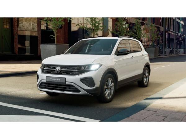 White Volkswagen T-Cross 2025 in Kaunas, with an engine capacity of 1.00 L and mileage of 25 thousand km for 28503 €, photo 1 on AUTOMOTO.COM.LV