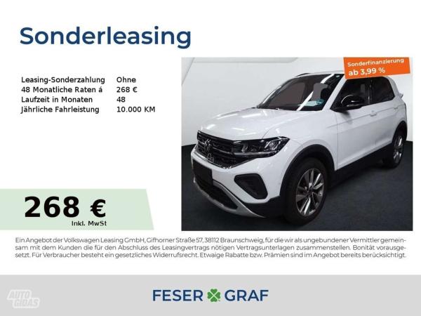 Balts Volkswagen T-Cross 2025 Kauņa, ar dzinēja tilpumu 1.00 L un nobraukumu 12 tūkst. km par 27448 €, foto 1 vietnē AUTOMOTO.COM.LV