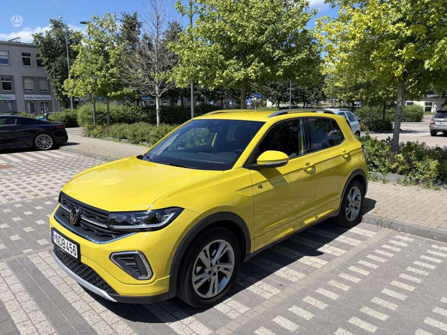 Yellow Volkswagen T-Cross 2024 in Vilnius, with an engine capacity of 1.50 L and mileage of 38 thousand km for 24900 €, photo 1 on AUTOMOTO.COM.LV