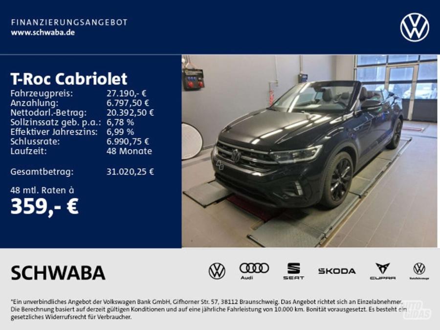 Black Volkswagen T-Roc 2022 in Kaunas, with an engine capacity of 1.50 L and mileage of 24 thousand km for 30276 €, photo 1 on AUTOMOTO.COM.LV