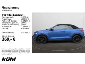 Blue Volkswagen T-Roc 2021 in Kaunas, with an engine capacity of 1.50 L and mileage of 40 thousand km for 29333 €, photo 2 on AUTOMOTO.COM.LV