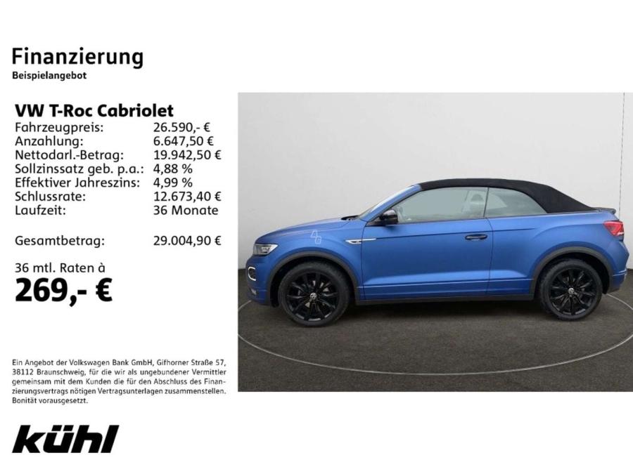 Blue Volkswagen T-Roc 2021 in Kaunas, with an engine capacity of 1.50 L and mileage of 40 thousand km for 29333 €, photo 2 on AUTOMOTO.COM.LV
