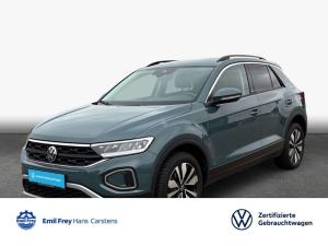 Blue Volkswagen T-Roc 2024 in Kaunas, with an engine capacity of 1.00 L and mileage of 16 thousand km for 26704 €, photo 1 on AUTOMOTO.COM.LV