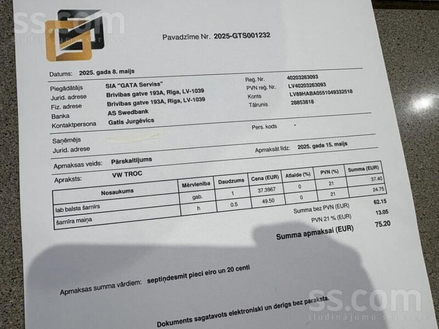 Синий Фольксваген Ти-Рок 2020 в Рига, объемом двигателя 2.00 л и пробегом 131 тыс. км за 20000 €, фото 34 на AUTOMOTO.COM.LV