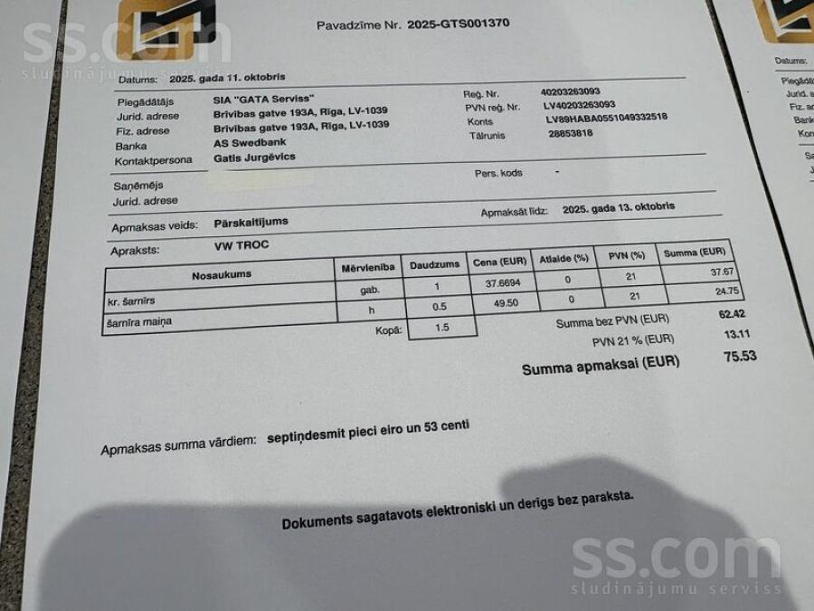 Синий Фольксваген Ти-Рок 2020 в Рига, объемом двигателя 2.00 л и пробегом 131 тыс. км за 20000 €, фото 36 на AUTOMOTO.COM.LV