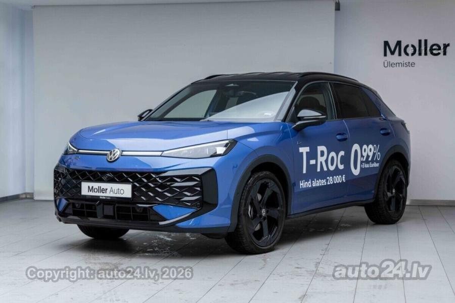 Zils Volkswagen T-Roc 2026 Tallina, ar dzinēja tilpumu 1.50 L un nobraukumu 3 tūkst. km par 36900 €, foto 1 vietnē AUTOMOTO.COM.LV