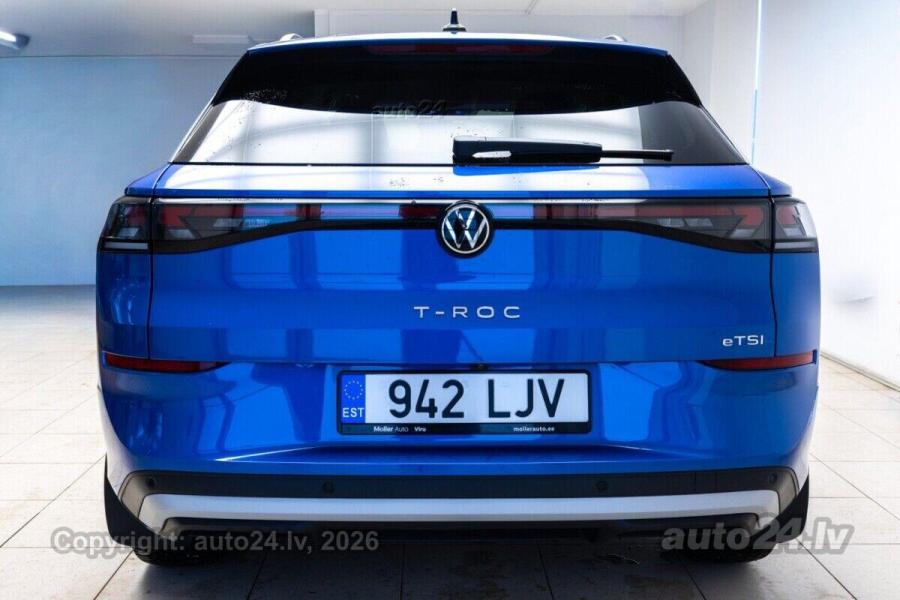 Blue Volkswagen T-Roc 2026 in Johvi, with an engine capacity of 1.50 L and mileage of 17 thousand km for 37550 €, photo 9 on AUTOMOTO.COM.LV
