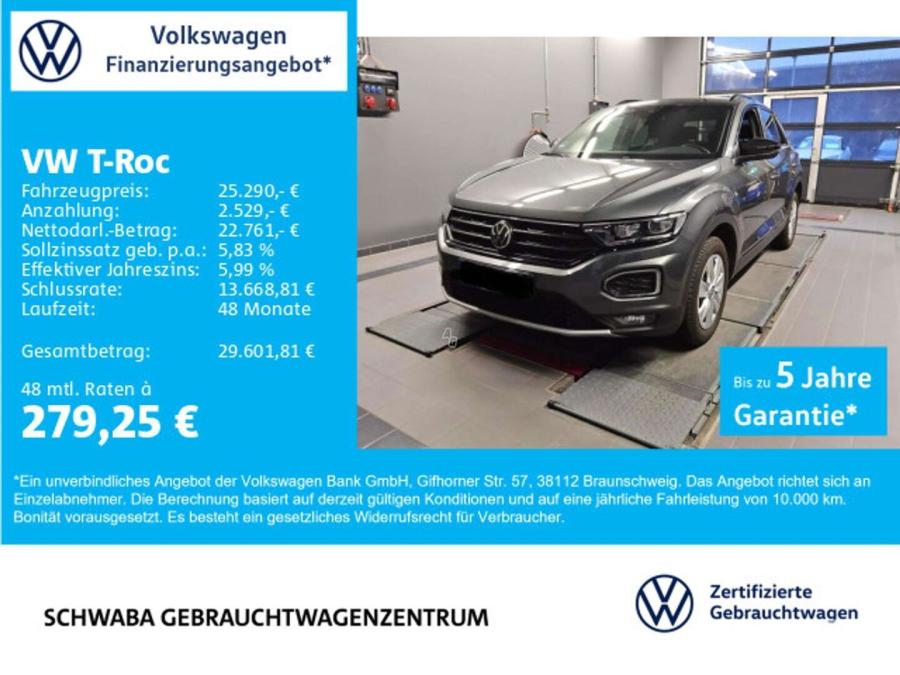 Grey Volkswagen T-Roc 2022 in Kaunas, with an engine capacity of 1.50 L and mileage of 34 thousand km for 28285 €, photo 1 on AUTOMOTO.COM.LV