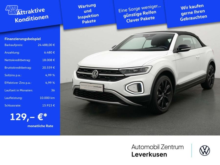 White Volkswagen T-Roc 2022 in Kaunas, with an engine capacity of 1.00 L and mileage of 34 thousand km for 27023 €, photo 1 on AUTOMOTO.COM.LV