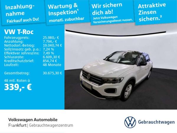 Balts Volkswagen T-Roc 2021 Kauņa, ar dzinēja tilpumu 1.50 L un nobraukumu 62 tūkst. km par 29008 €, foto 1 vietnē AUTOMOTO.COM.LV