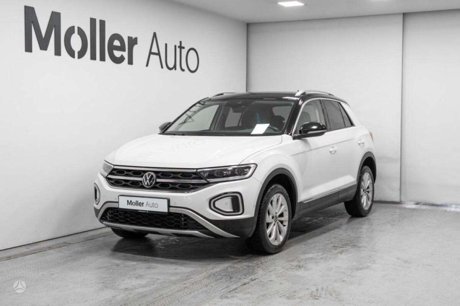 White Volkswagen T-Roc 2023 in Vilnius, with an engine capacity of 1.50 L and mileage of 79 thousand km for 25900 €, photo 1 on AUTOMOTO.COM.LV