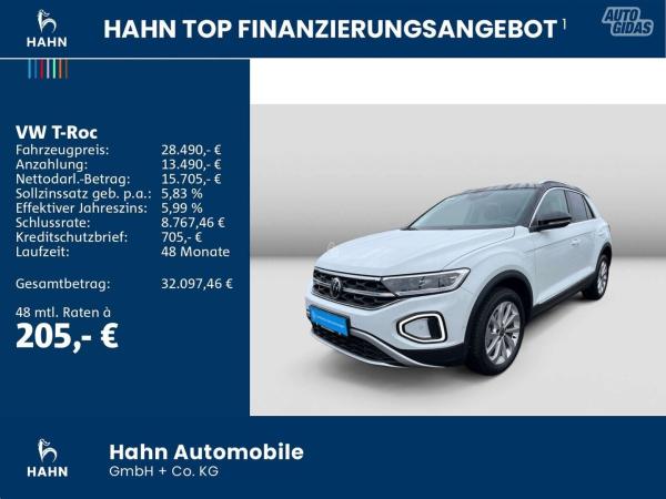 Balts Volkswagen T-Roc 2024 Kauņa, ar dzinēja tilpumu 1.50 L un nobraukumu 23 tūkst. km par 31637 €, foto 2 vietnē AUTOMOTO.COM.LV