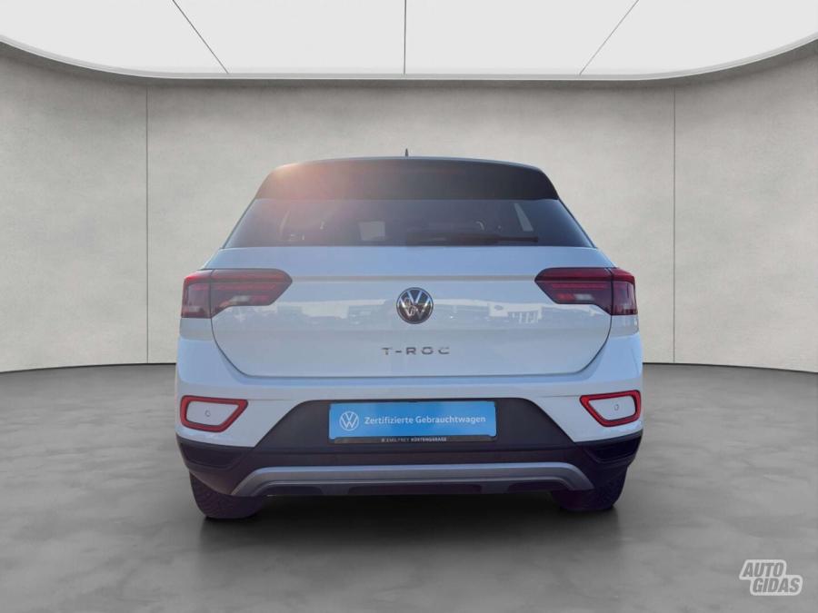 White Volkswagen T-Roc 2025 in Kaunas, with an engine capacity of 1.00 L and mileage of 15 thousand km for 26611 €, photo 6 on AUTOMOTO.COM.LV