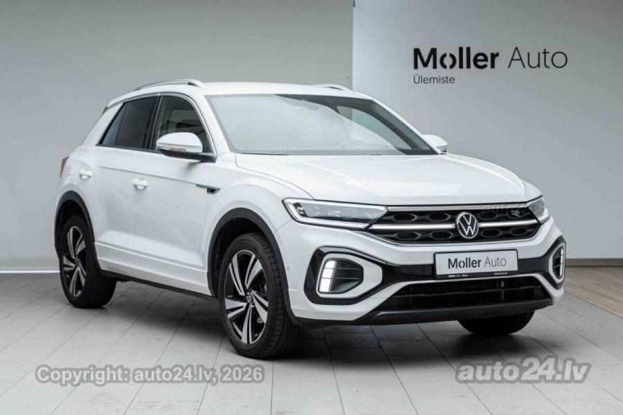 White Volkswagen T-Roc 2023 in Tallinn, with an engine capacity of 1.50 L and mileage of 23 thousand km for 29600 €, photo 3 on AUTOMOTO.COM.LV