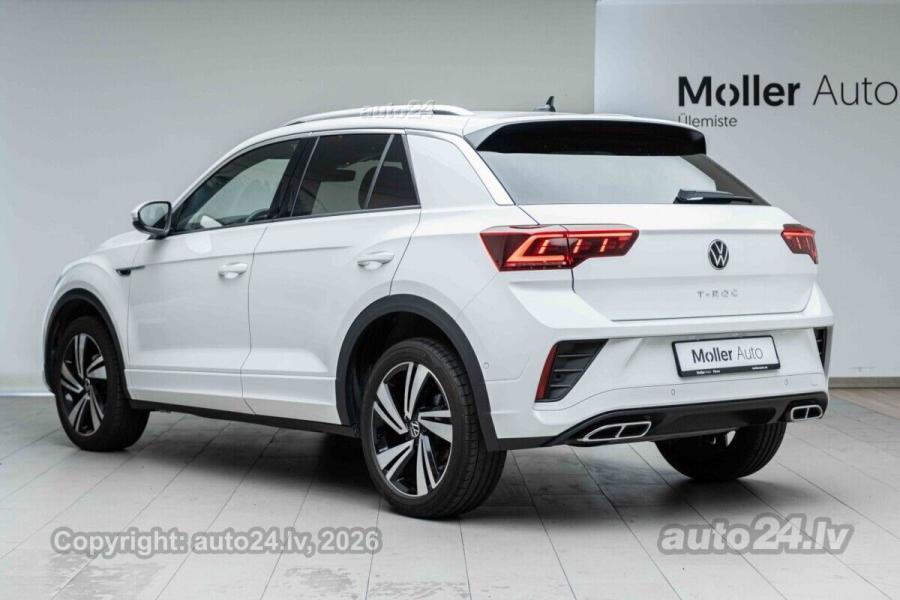 White Volkswagen T-Roc 2023 in Tallinn, with an engine capacity of 1.50 L and mileage of 23 thousand km for 29600 €, photo 6 on AUTOMOTO.COM.LV
