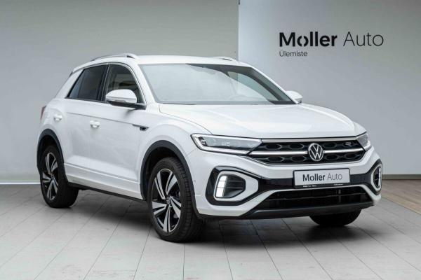 White Volkswagen T-Roc 2023 in Peetri, with an engine capacity of 1.50 L and mileage of 23 thousand km for 29600 €, photo 2 on AUTOMOTO.COM.LV