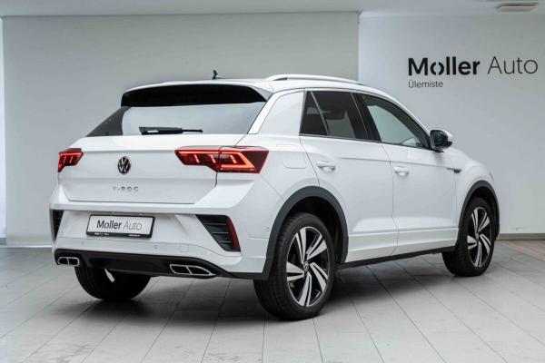 White Volkswagen T-Roc 2023 in Peetri, with an engine capacity of 1.50 L and mileage of 23 thousand km for 29600 €, photo 6 on AUTOMOTO.COM.LV
