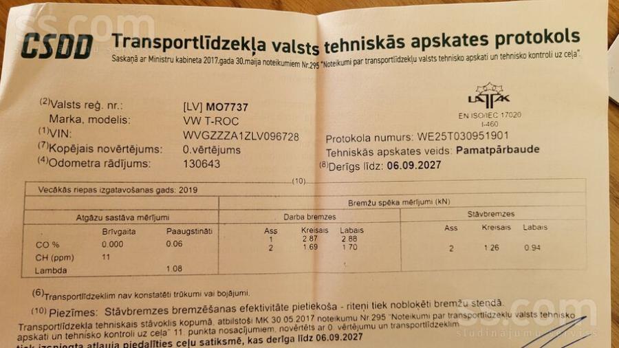 Желтый Фольксваген Ти-Рок 2020 в Рига, объемом двигателя 1.50 л и пробегом 149 тыс. км за 17000 €, фото 13 на AUTOMOTO.COM.LV