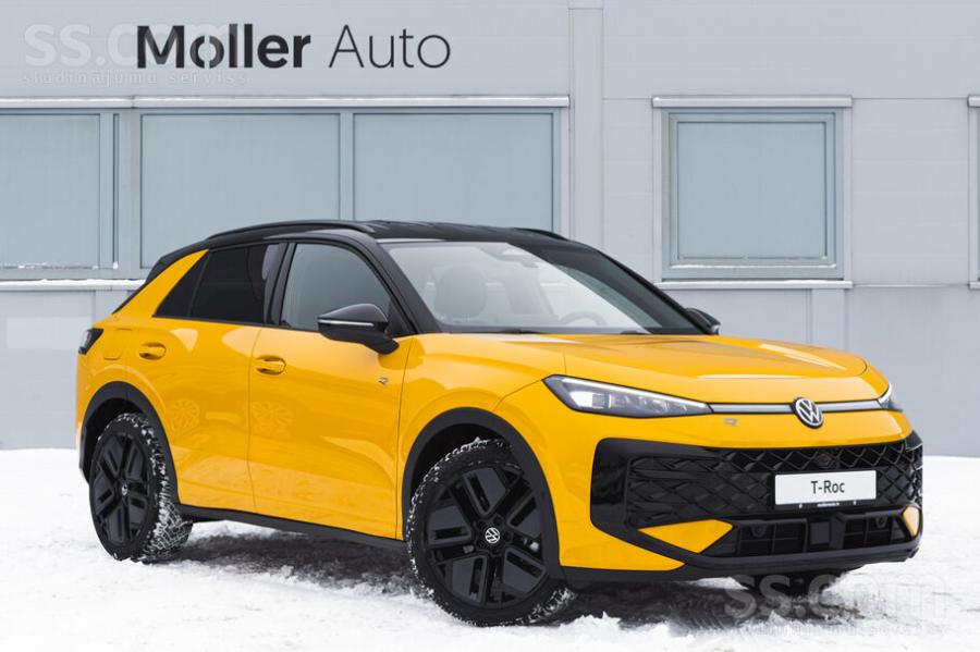 Yellow Volkswagen T-Roc 2026 in Ventspils, with an engine capacity of 1.50 L and mileage of 3 thousand km for 38900 €, photo 7 on AUTOMOTO.COM.LV