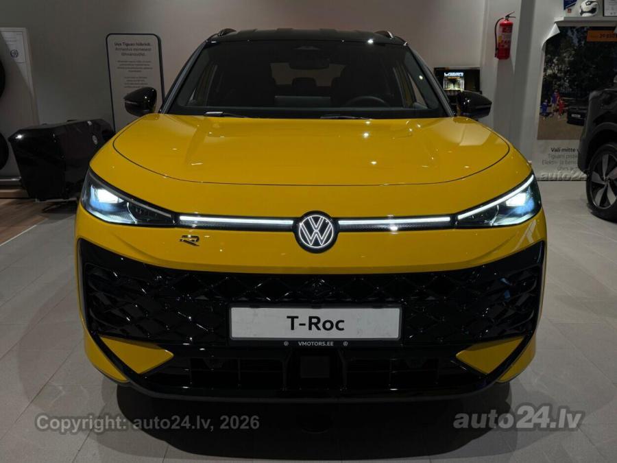 Yellow Volkswagen T-Roc 2026 in Viljandi, with an engine capacity of 1.50 L and mileage of 1 thousand km for 39990 €, photo 3 on AUTOMOTO.COM.LV