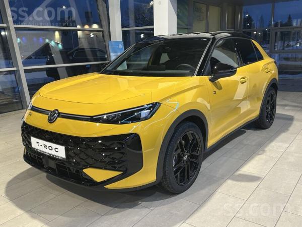 Yellow Volkswagen T-Roc 2026 in Valmiera, with an engine capacity of 1.50 L and mileage of 5 thousand km for 36900 €, photo 1 on AUTOMOTO.COM.LV