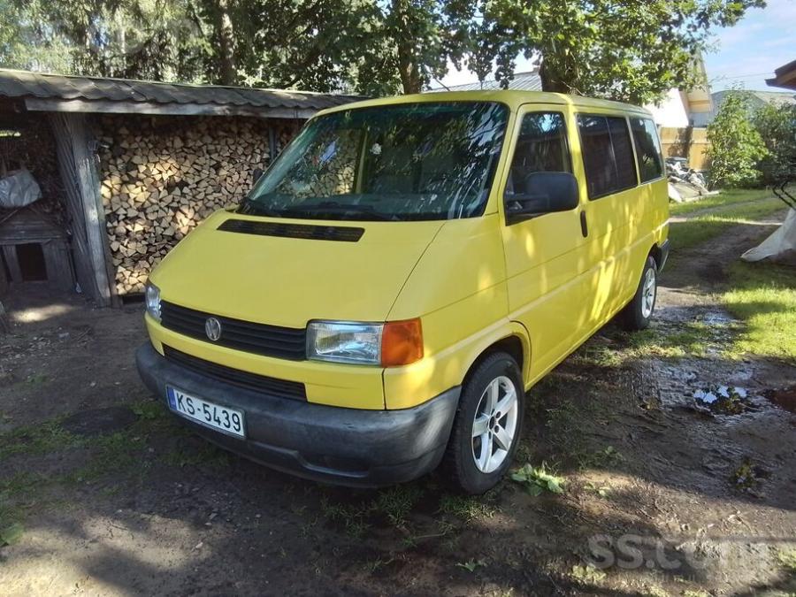 Yellow Volkswagen T4 2001 in Riga, with an engine capacity of 1.90 L and mileage of 298 thousand km for 3100 €, photo 1 on AUTOMOTO.COM.LV