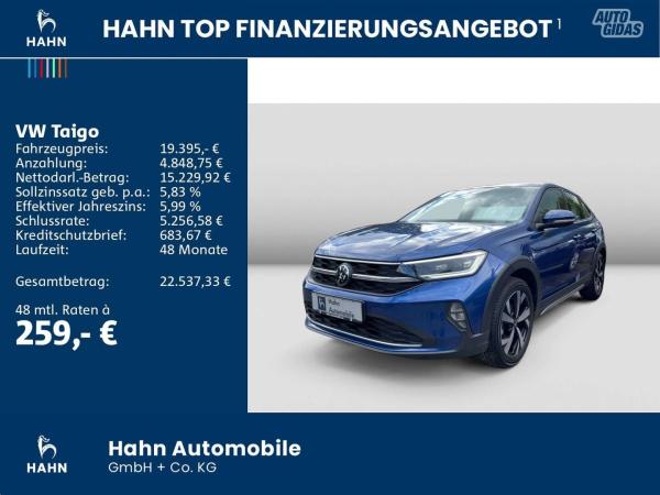 Zils Volkswagen Taigo 2023 Kauņa, ar dzinēja tilpumu 1.00 L un nobraukumu 27 tūkst. km par 22112 €, foto 2 vietnē AUTOMOTO.COM.LV