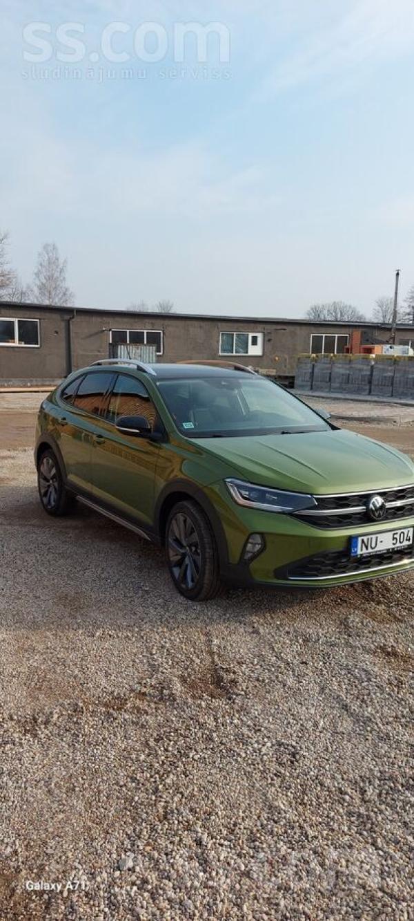 Zaļš Volkswagen Taigo 2024 Cēsis, ar dzinēja tilpumu 1.00 L un nobraukumu 21 tūkst. km par 19900 €, foto  vietnē AUTOMOTO.COM.LV