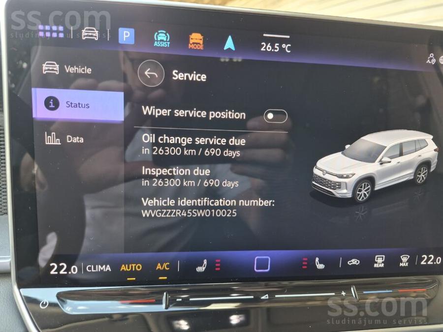 Pelēks Volkswagen Tayron 2025 Rīga, ar dzinēja tilpumu 1.50 L un nobraukumu 32 tūkst. km par 34400 €, foto 15 vietnē AUTOMOTO.COM.LV